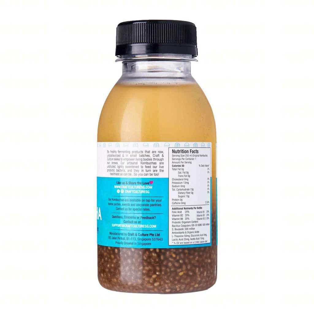 Craft & Culture Singapore Probiotics | Ginger-Chia Black Tea Kombucha